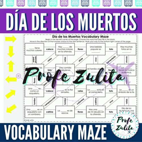 Día de Muertos Activity | Day of the Dead | Vocabulary Maze PDF by ...