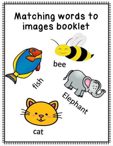 Phonics worksheets - matching the image to the words cut and paste