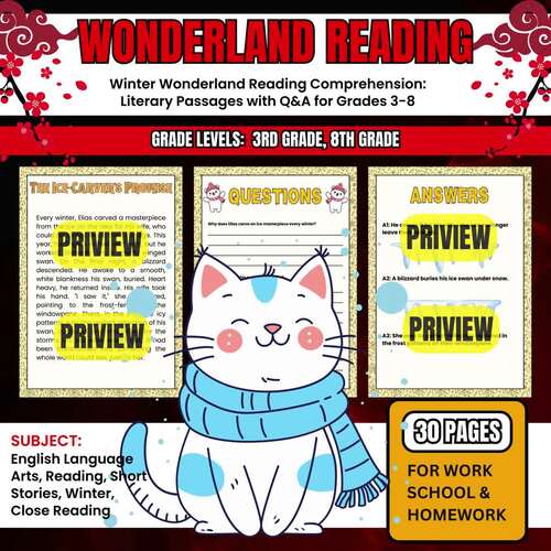 Winter Wonderland Reading Comprehension: Literary Passages Q&A for ...