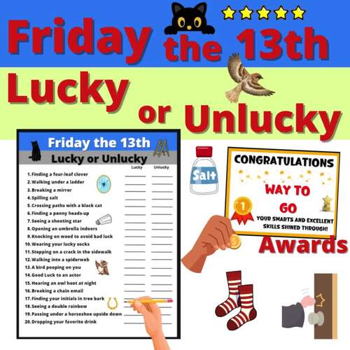 Lucky or Unlucky Activity Group Friday the 13th Resource Superstitions