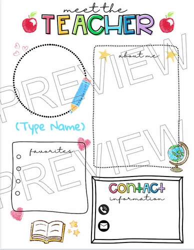 Meet the Teacher Night Pack by Winslow's Workshop | TPT