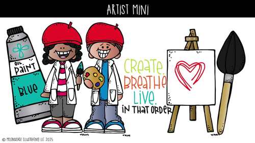 Artist clip art, Painter, art class Mini by Melonheadz Clipart | TPT