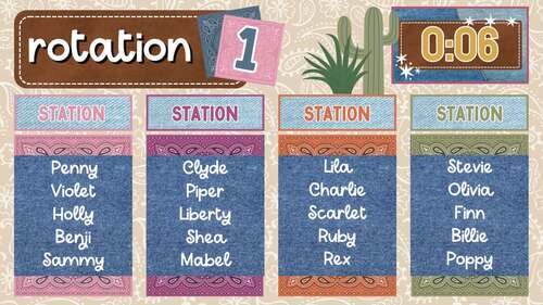 Classy Cowgirl Autoplay Timed Small Group Slides - Canva Pro/Education ...
