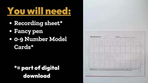 Flip & Trace- A Kindergarten Math Center for Number Writing Practice to 9