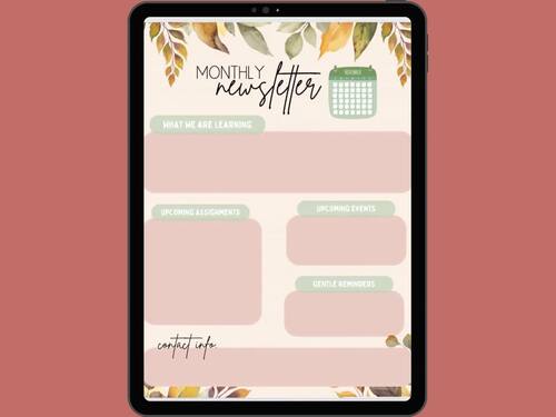 Editable Monthly Newsletter Templates by Amanda Steelman | TPT