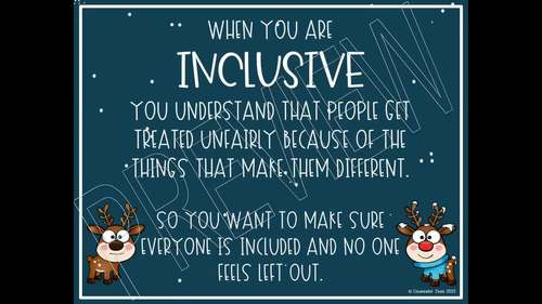 Diversity & Inclusion Lesson & Reindeer Games December Christmas Theme