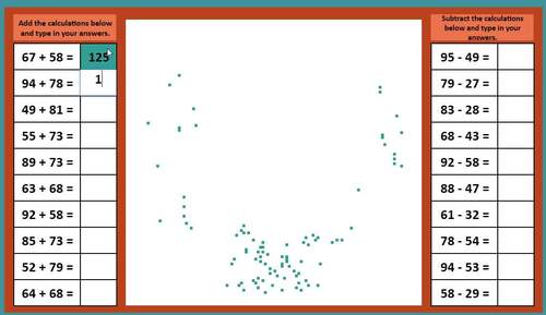 Mystery Digital Pixel Art NO PREP Fall Deer 2-digit Addition and ...