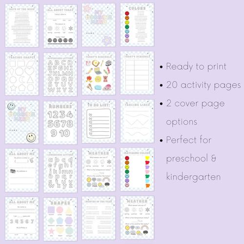 Pastel Checkered Morning Menu | Preschool & Kindergarten Workbook