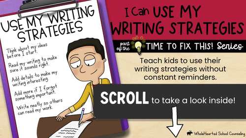 Writing Strategies Social Skills Story – SEL Growth Mindset Lesson for K-3