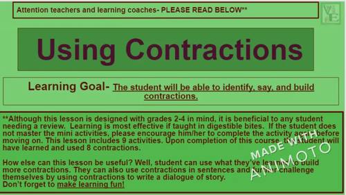 Using Contractions (Interactive Lesson/Assessment)-Part 1 by Ready 2 Engage