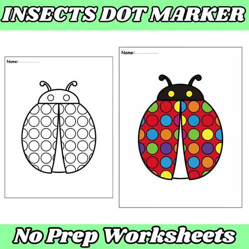 Insects Dot Marker Worksheets Preschool Pre-K | No Prep Bingo Daubers