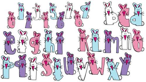 Alphabet Bunnies clip art, Easter clip art, Spring clip art COMBO PACK