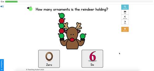Reindeer Counting to 10 | Christmas Boom Cards by Teaching Autism