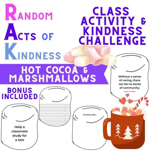 Acts of Kindness Marshmallow Hot Cocoa Activity, Bulletin Board, Class ...