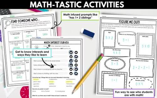 Back to School Math Activities for Grades 3 - 5 | No Prep Fun for the ...