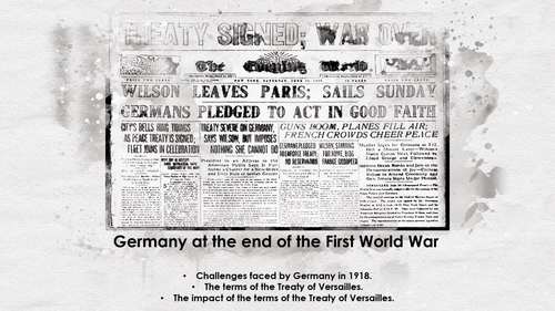 Germany at the end of the First World War by History Success Guides