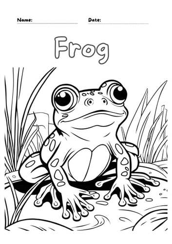 Printable Cute Frog coloring sheet,Kids,illustration,Animal,coloring ...