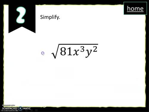Simplify Radicals and Solve Radical Equations - Math Bingo Game | TPT