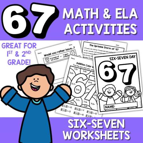 Six Seven Math & ELA Activities for 1st & 2nd Grade | 67th Day | 67 ...