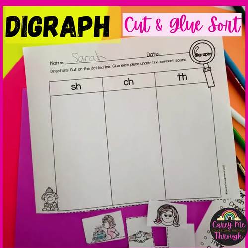 Digraph Worksheets, Phonics NO PREP Word Sort Activities | TPT