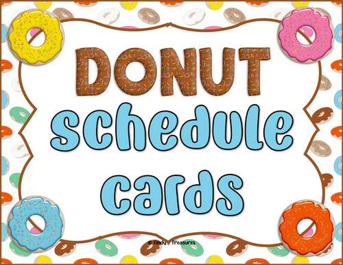 Donut Schedule Cards by Cindy's Treasures | TPT