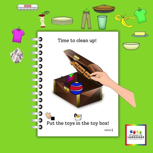 Cleaning Up is Fun! Interactive Book with Preposition IN, Make Sentences