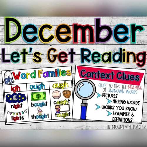 December Lets Get Reading 2nd Grade NO PREP Printable Reading Activities