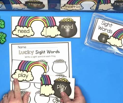 St. Patrick's Sight Words Editable Task Cards March Kindergarten ...