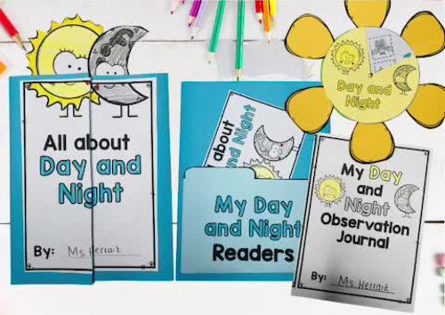 Day and Night Lap book | Objects in the sky Activities | Moon Phases Craft