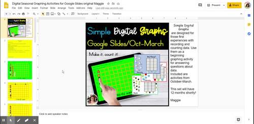 Monthly Graphing Activities for Google Slides by Maggie's Kinder