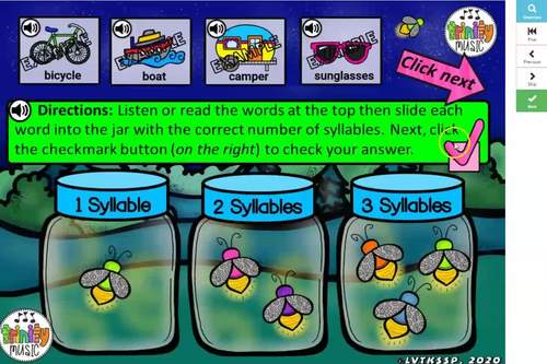 Firefly Syllable Sort (1-3 Syllables) for Distance Learning by TrinityMusic