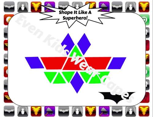 Superhero 2D Shapes - Geometry Tangram Puzzles by Even Kids Wear Capes