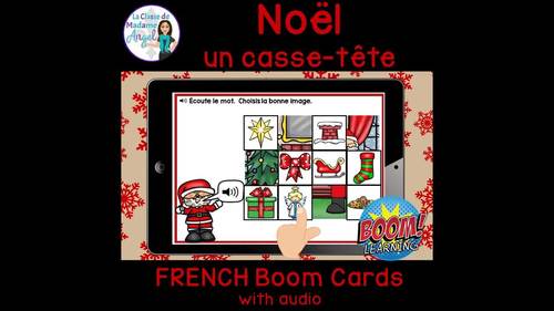 Noël: French Christmas Puzzle Digital Task Card - BOOM CARDS | TPT