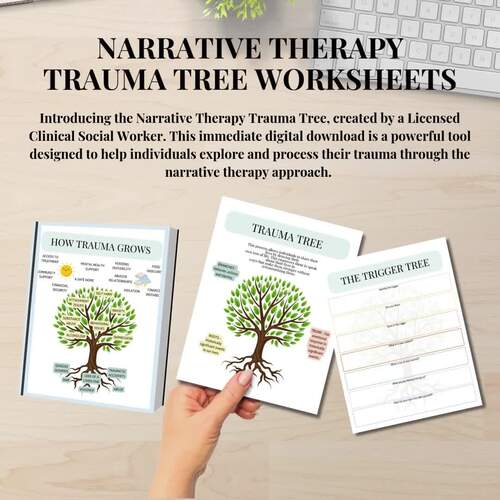 Tree of Life and Trauma Tree Narrative Therapy Life Story Worksheet, EMDR