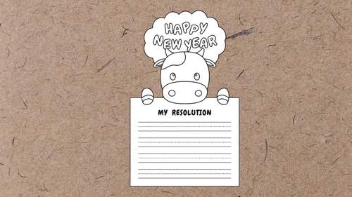 New Years 2025 Resolutions Goals Crafts Activities Farm Animal Set