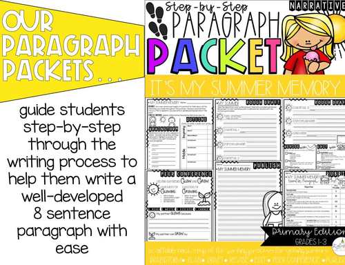 My Summer Memory | Step by Step Paragraph Packet | Narrative Writing