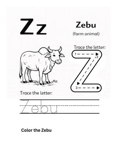 Farm Uppercase Letter Tracing A–Z | Preschool Worksheets by CALM ...