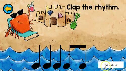 Beach | Summer Quarter & Eighth Notes Music Race Game Ti-Ti Ta Rest