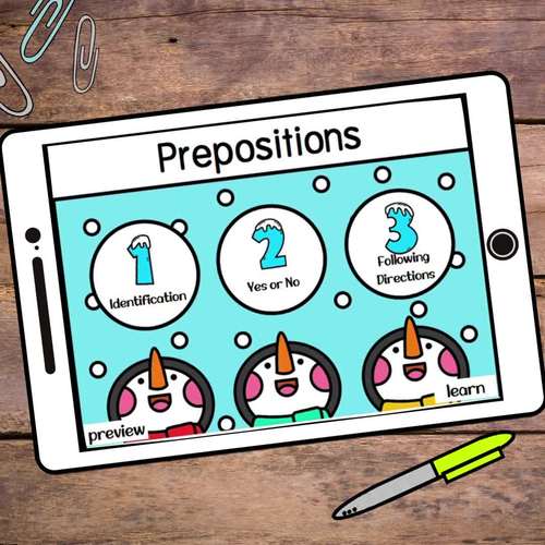 Winter Prepositions Boom Cards by Play and Learn Resources | TpT