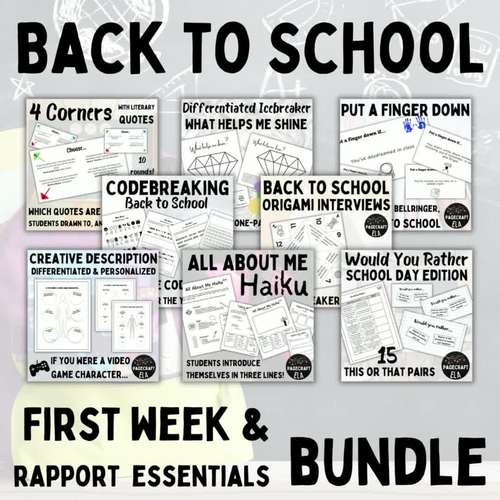 Back to School Icebreaker Essentials BUNDLE | Includes All About Me