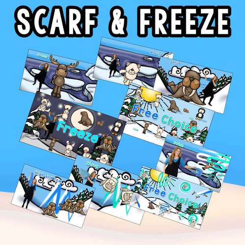 Winter K-2 Music Lesson and Activity Bundle: Beat, Rhythm, Scarf, Freeze
