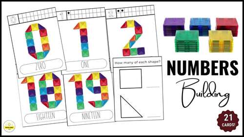 Magnet Tiles Number Mats & Recognition Task Cards 1-20 For Fine Motor ...