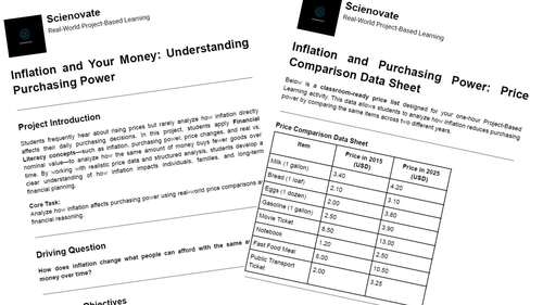 Financial Literacy Project | Inflation and Your Money by Scienovate