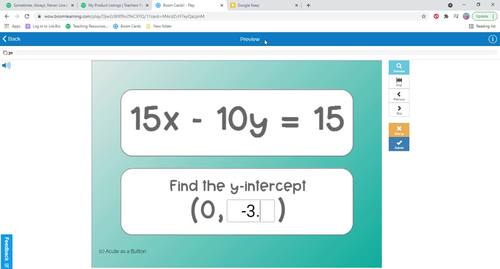 Finding the Slope and Y-intercept - Digital Boom Cards™ by Acute as a ...