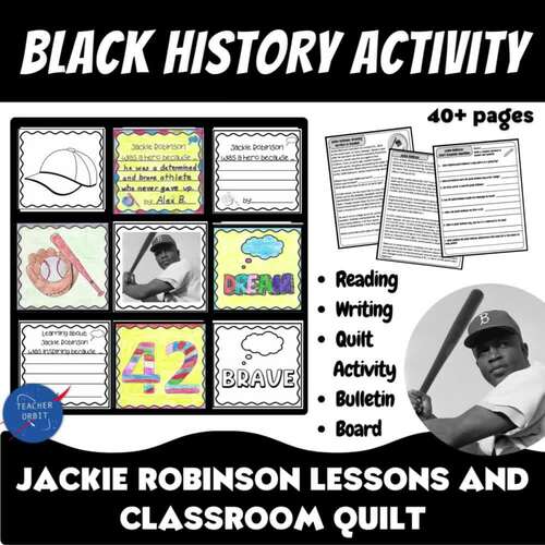 Jackie Robinson Collaborative Quilt Black History Month Activity Black ...