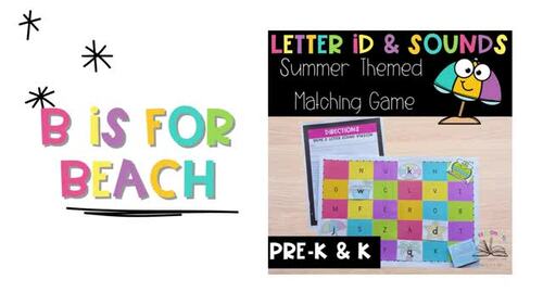 Letter Identification & Sounds Center or Intervention Game - Summer Theme