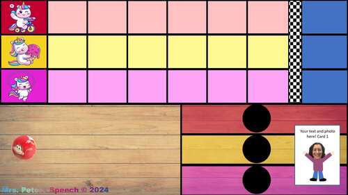 Interactive Unicorn Race - Customizable, Open Ended, NO PRINT Speech game