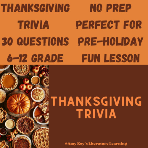 Thanksgiving Trivia Game 30 Questions over History, Culture, Food ...