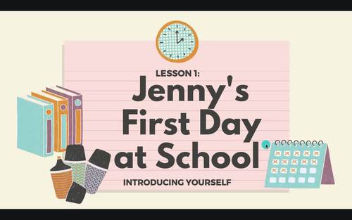 Lesson 1: Jenny's First Day at School | Introducing Yourself in English ...