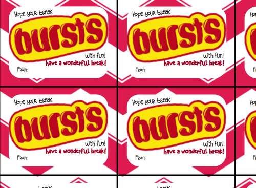 Starburst Christmas (Winter) Holiday Gift Tag- Hope your break BURSTS ...